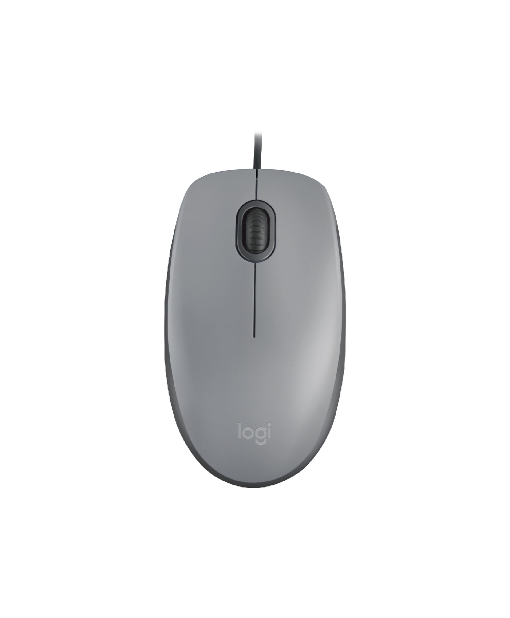 Logitech M110 Mid Grey Silent Corded Mouse - Riaz Computer