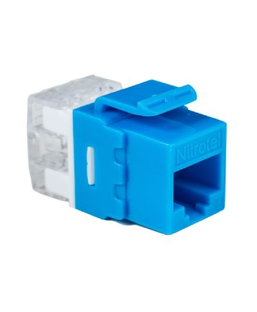 Nitrotel Cat6 Blue Keystone Jack Module, 180 Degrees Unshielded - Riaz ...