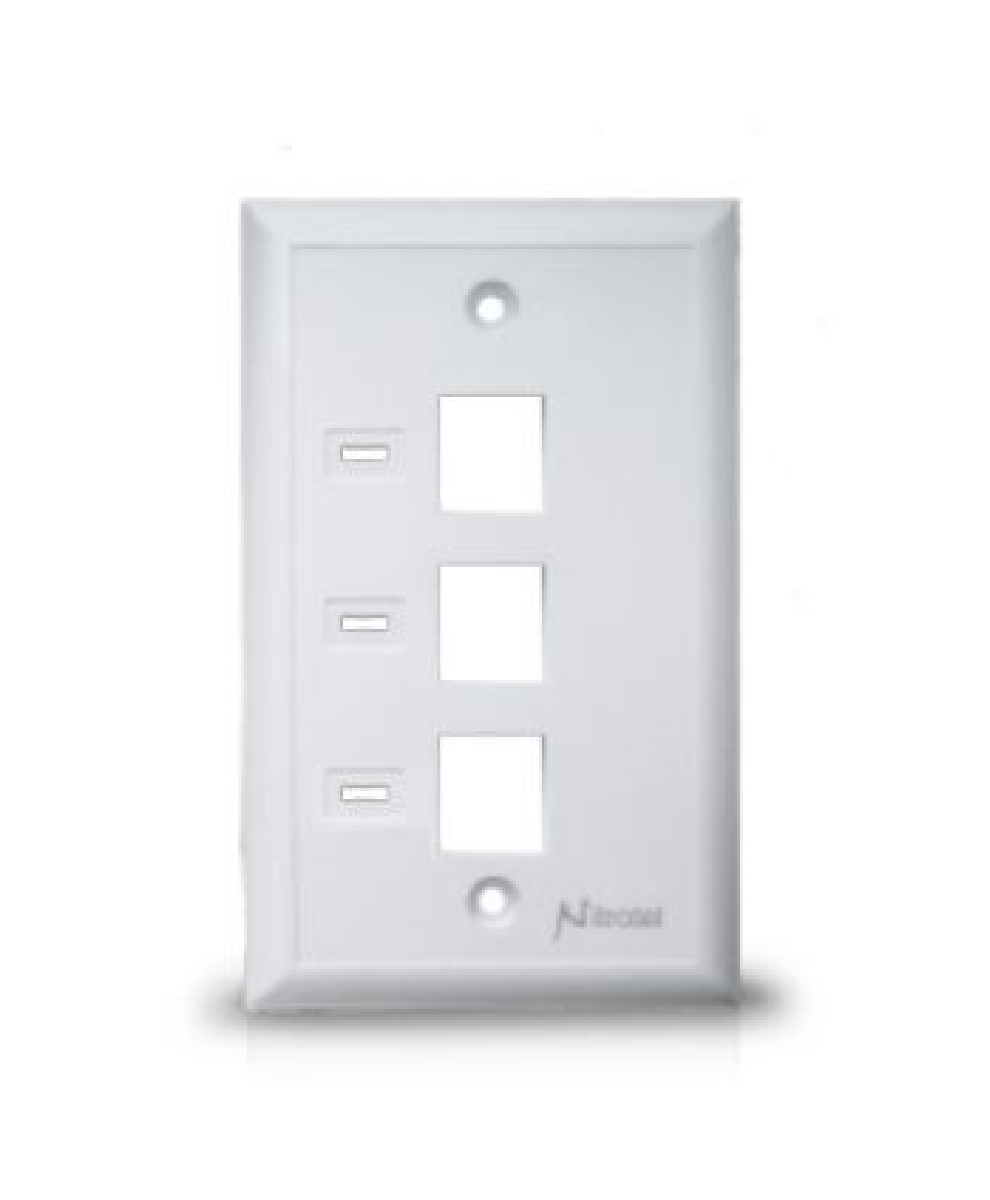 Nitrotel 3 Port Faceplate - Riaz Computer